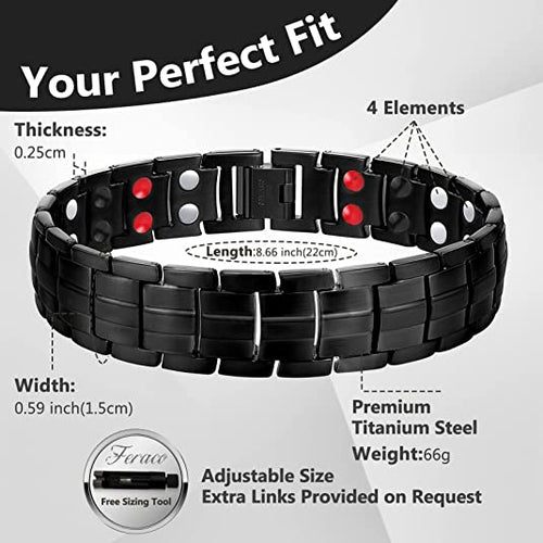 Magnetic Bracelets for Men Pain Relief Titanium Steel